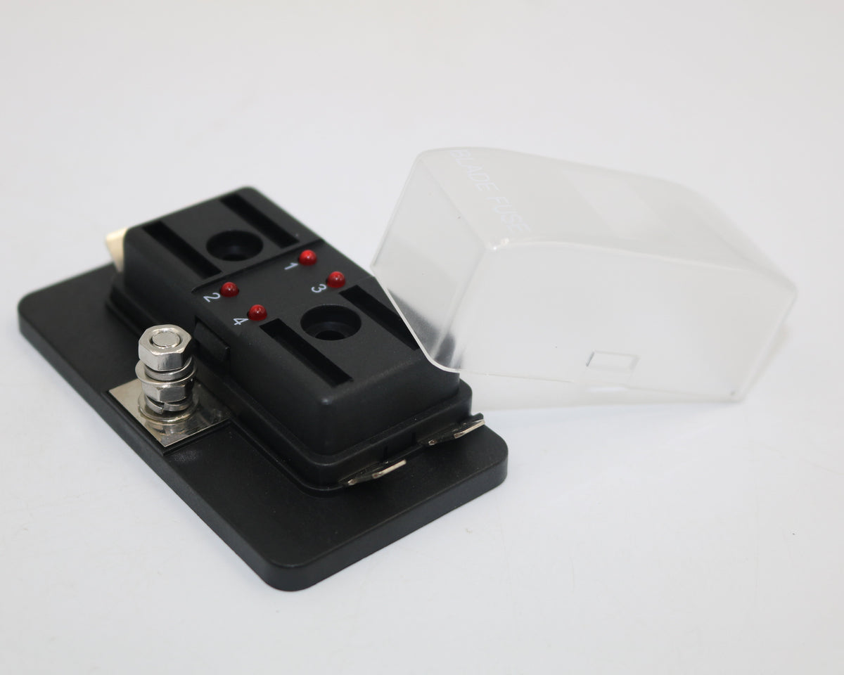 4 Way Blade Fuse Box with LED - Spade Terminal Connection - the4x4store ...